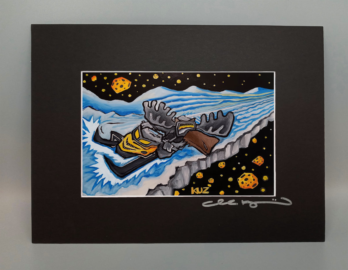 Snowmobile Moose – Cosmic Moose Art